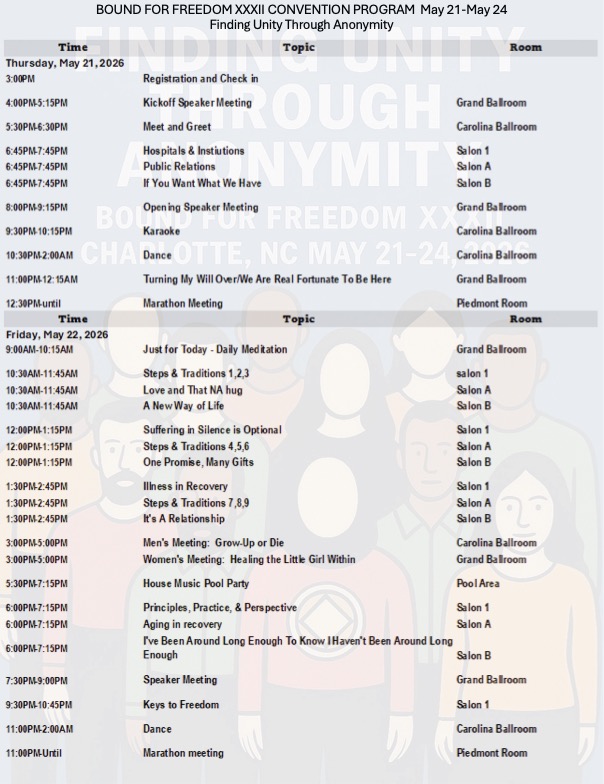 BOUND FOR FREEDOM XXXII CONVENTION PROGRAM (V2) (2) : Charlotte Area of ...